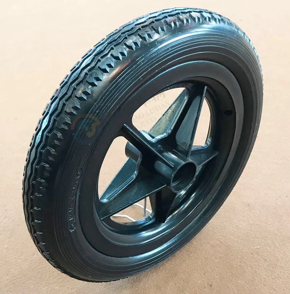12 Inch Plastic Flat Free Wheel 12'' Pu Foam Tire With Plastic Spoke ...