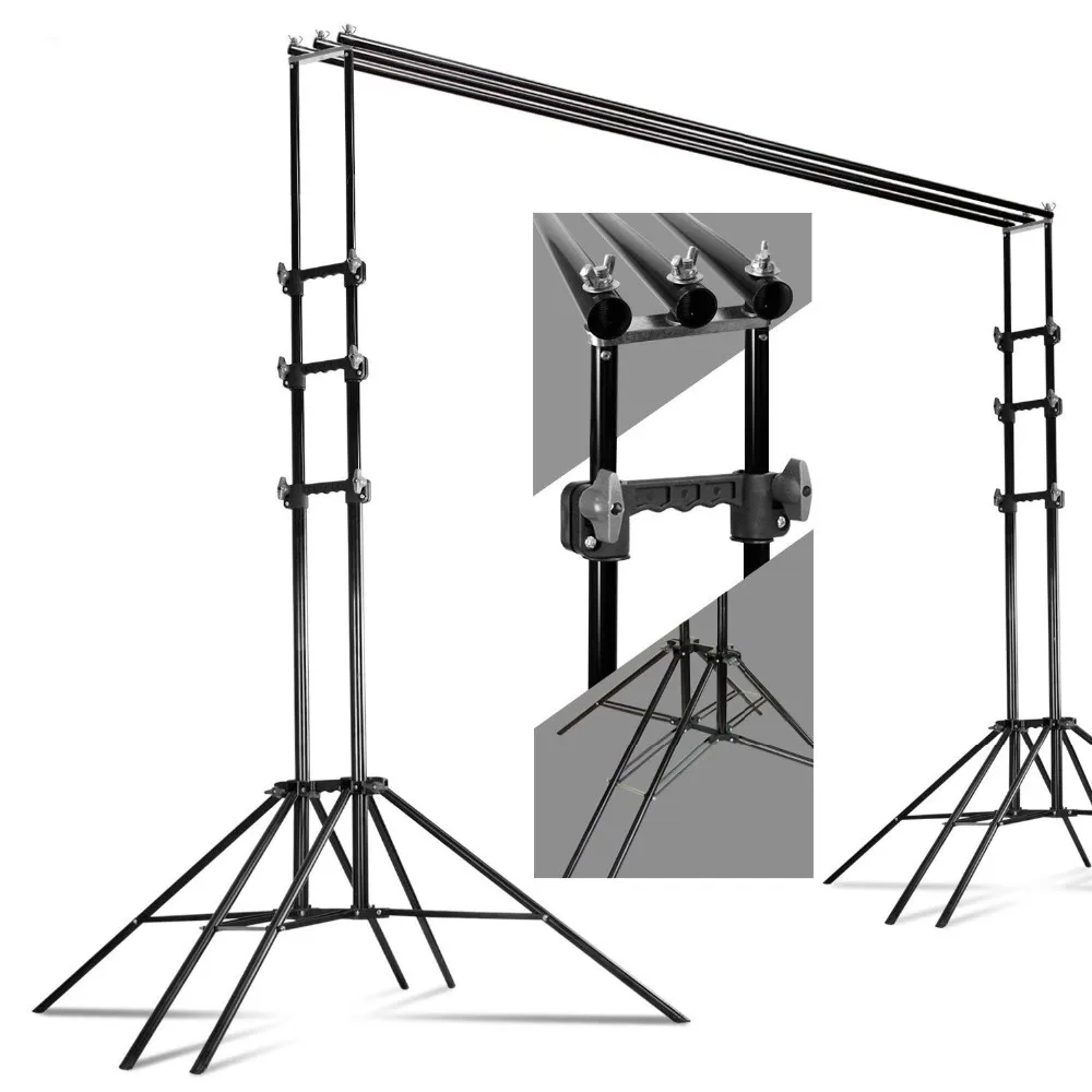 3 In 1 Multi Backdrop Stand Triple Crossbar Backdrop Stand Photo Video ...
