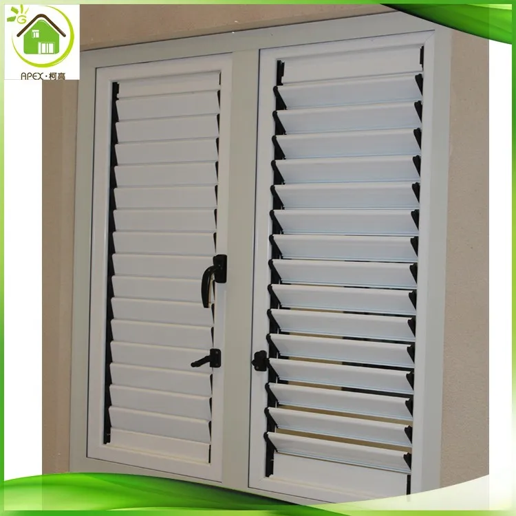 Removable Louver Wood Aluminum Cladding Louvered Window