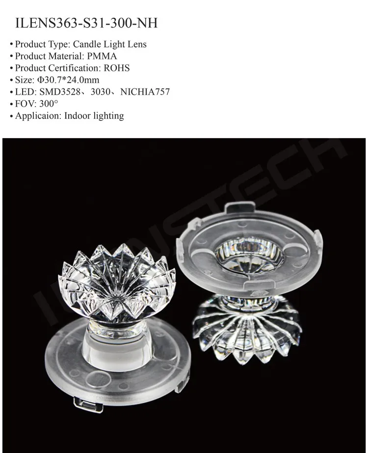 Ilenstech 300 Degree 31mm Led Optical Fresnel Lens Pmma Candle Lamp ...