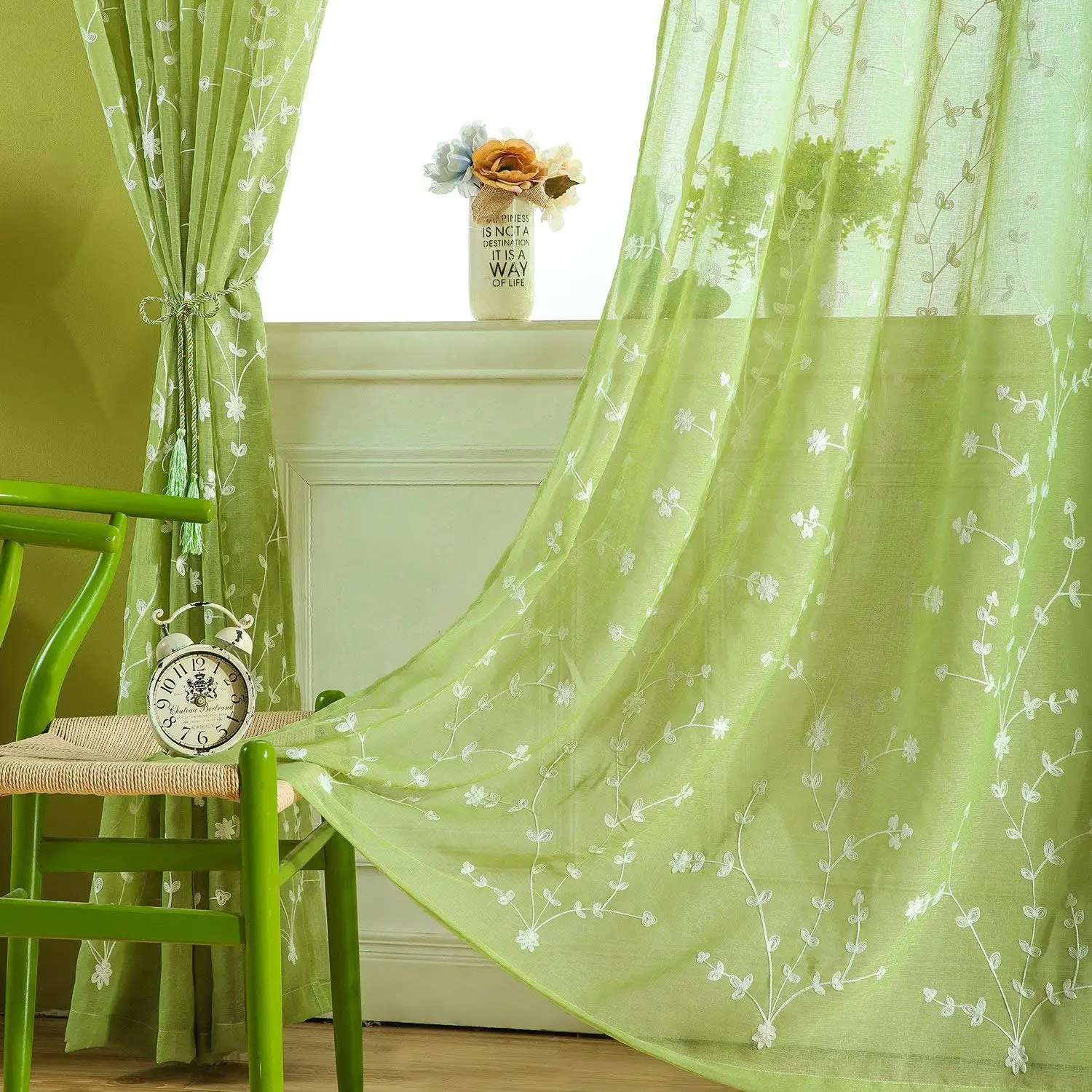 Turkish Organza - Sheer Embroidered Fabric for Curtains