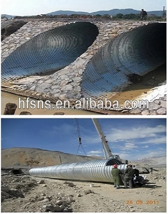 Factory Direct Hot Sell Semicircle Steel Culvert Flanged Nestable Pipe ...