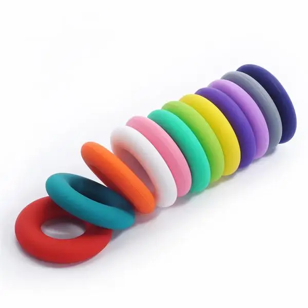 Wholesale Donut Rubber Bpa Free Soft Silicone Baby Teething Beads - Buy ...
