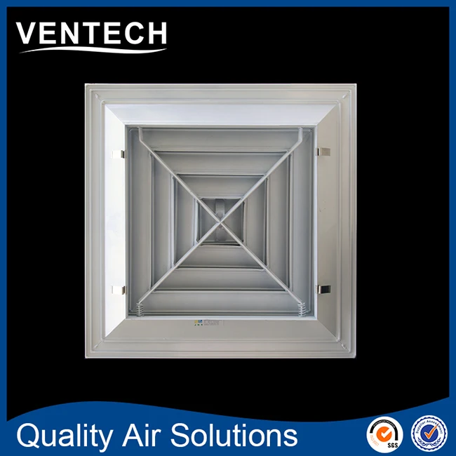 Hvac Air Conditioner Air Ventilation 4 Way Air Vent Square Ceiling ...
