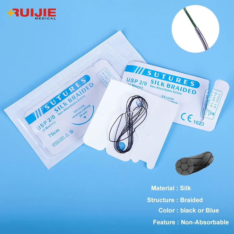 Silk Braided Non-absorbable Surgical Suture With Needle Ce Iso - Buy ...