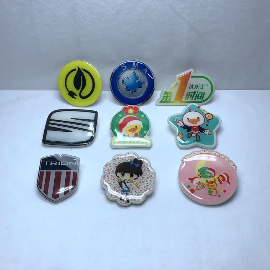 Custom Shape Acrylic Badge ID Lapel Led Flashing Name Pin Badges