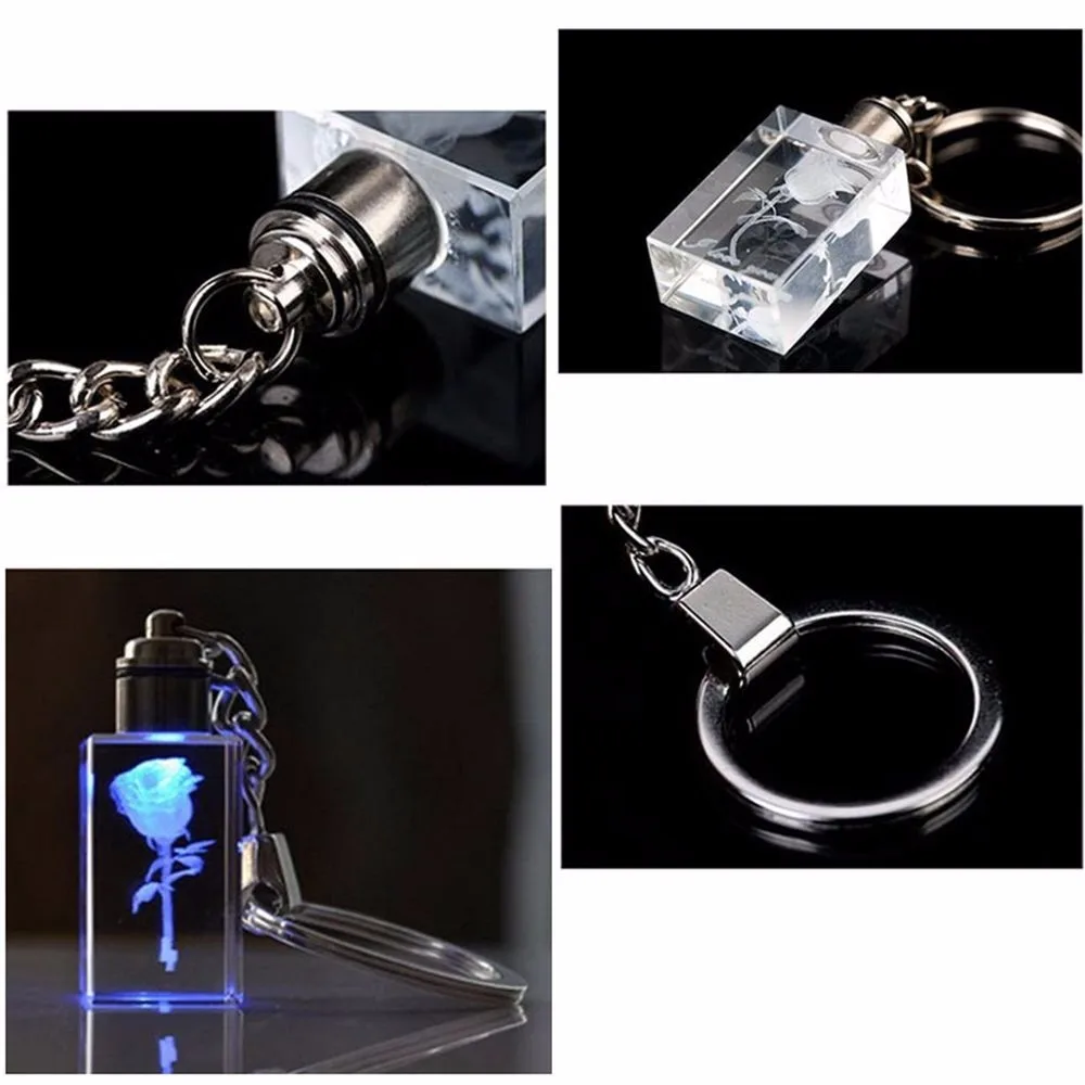 Customized Logo 3d Laser Carving Keychain Engraving Crystal Glass ...