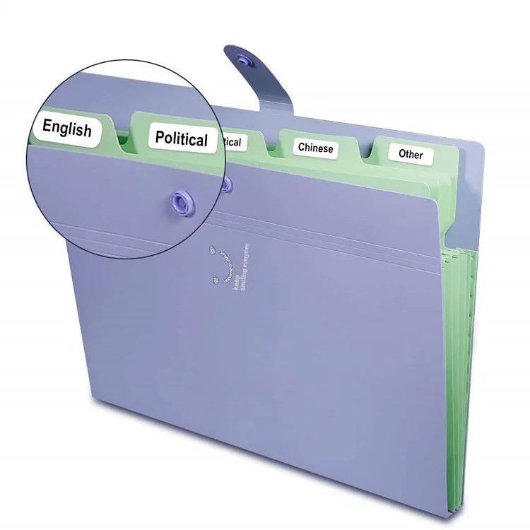 Personalized Briefcase Plastic 5 Pocket Expanding File Folder For ...