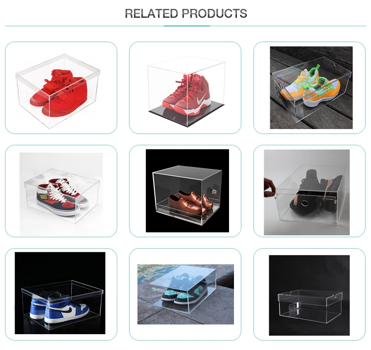 Acrylic Display Shoe Box With Magnetic Flap Design Perspex Shoe Box ...