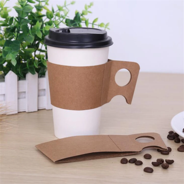 Disposable Corrugated Cardboard Cup Sleeve with Handle