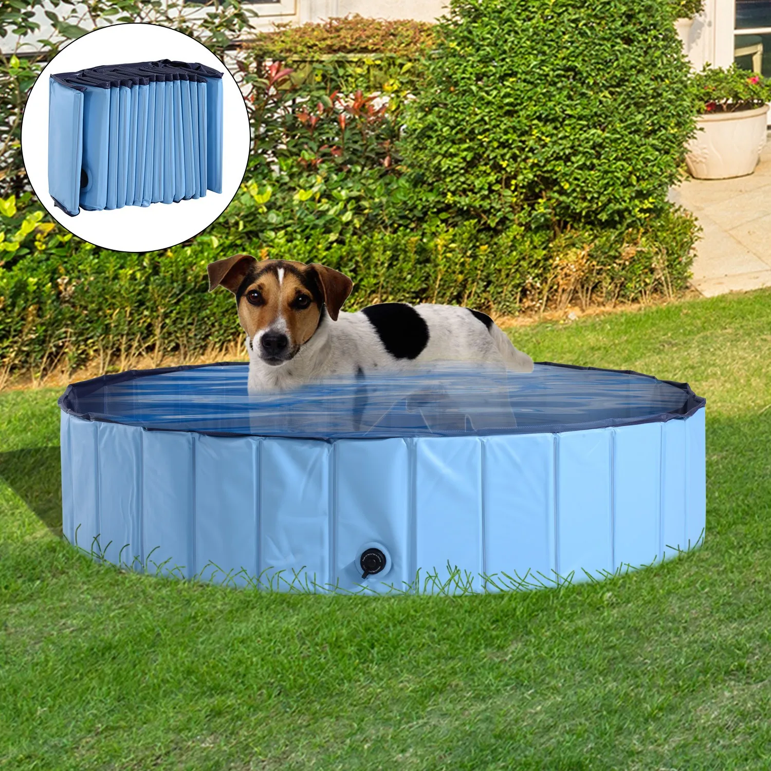 Large Outdoor Foldable Inflatable Pet Dog Paddling Pool Swimming ...