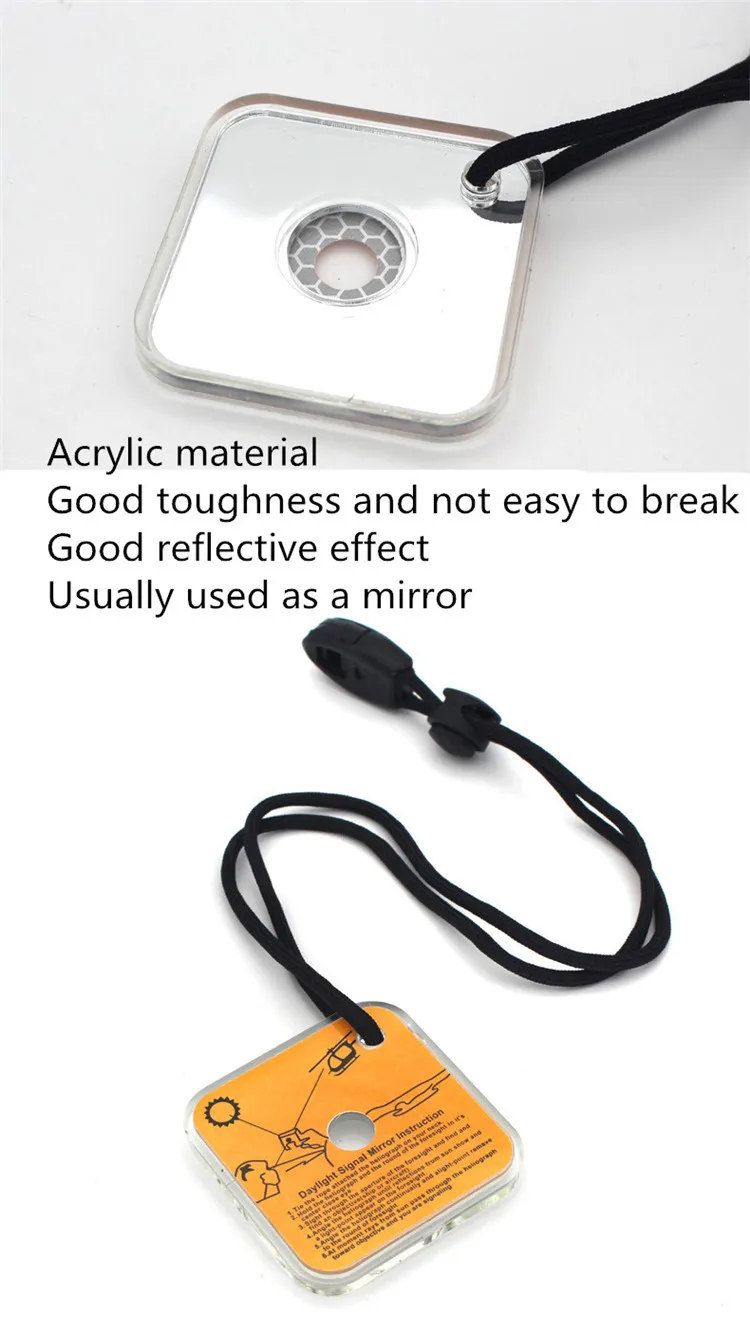 Outdoor Survival Emergency Mini Signal Mirror - Multi-function