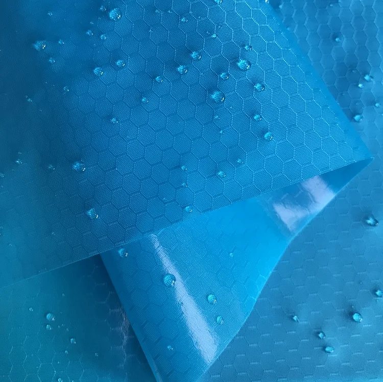 Waterproof TPU Laminated Blue 70D Nylon Hexagon Ripstop Fabric for ...