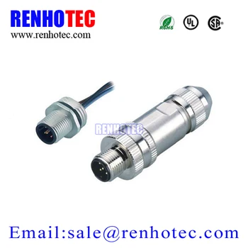 4 Pin M12 Mini Type Electrical Male Auto Bulkhead Waterproof Ip67 ...