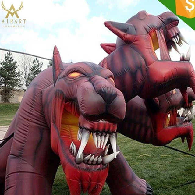Giant Three Head Inflatable Monster Inflatable Red Dragon For Event ...