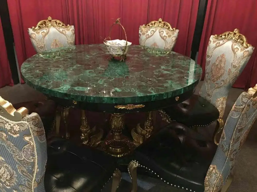 Customized Green Stone Dining Tables - Highclass Malachite
