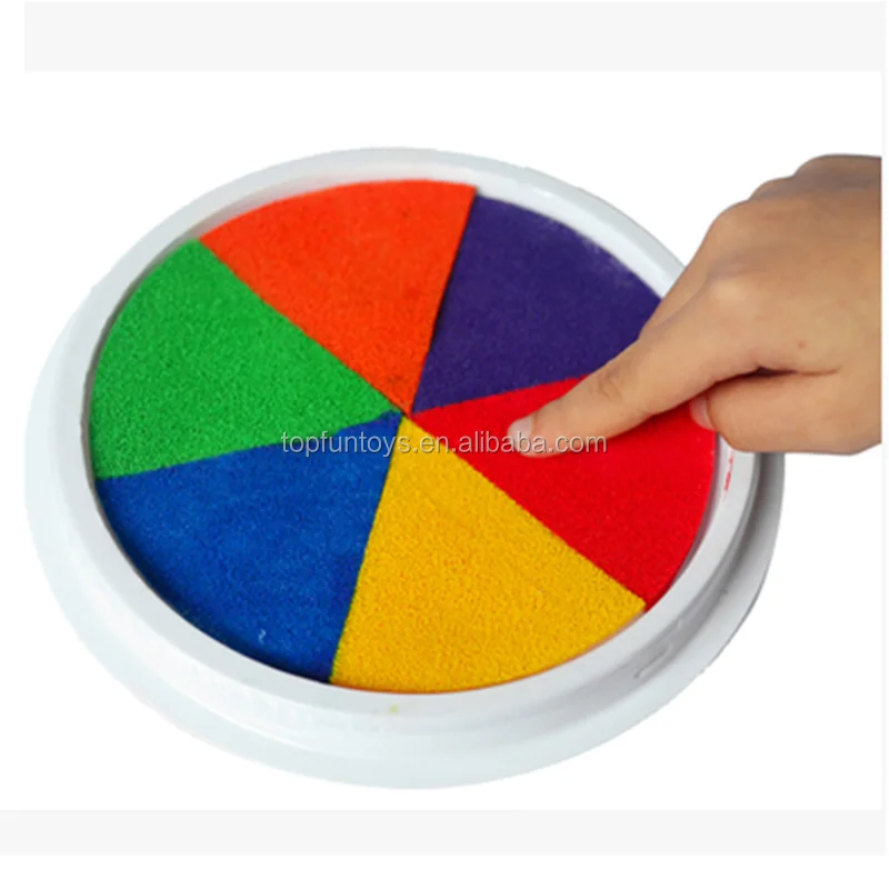 Round Stamp Pad Finger Print Shape Ink Pad For Child Toy - Buy Ink Pad ...