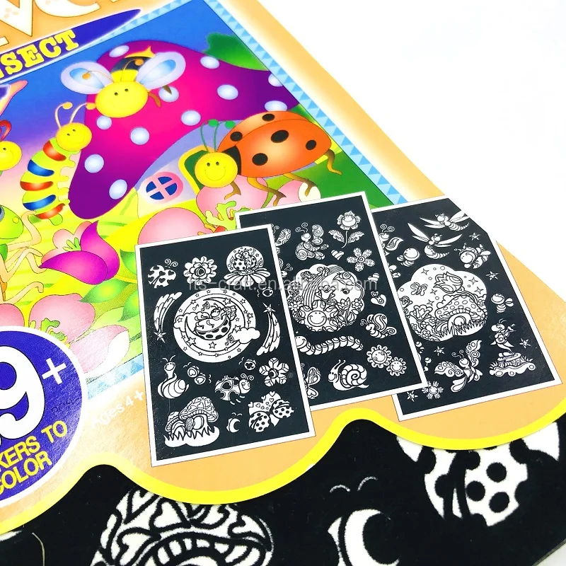 49pcs Insect Animal Velvet Sticker Paper Book - Buy Velvet Sticker ...
