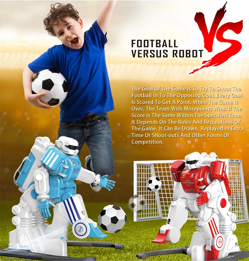 Zhorya Funny Rc Football Robot Toy Interactive Soccer Robot For Kids ...