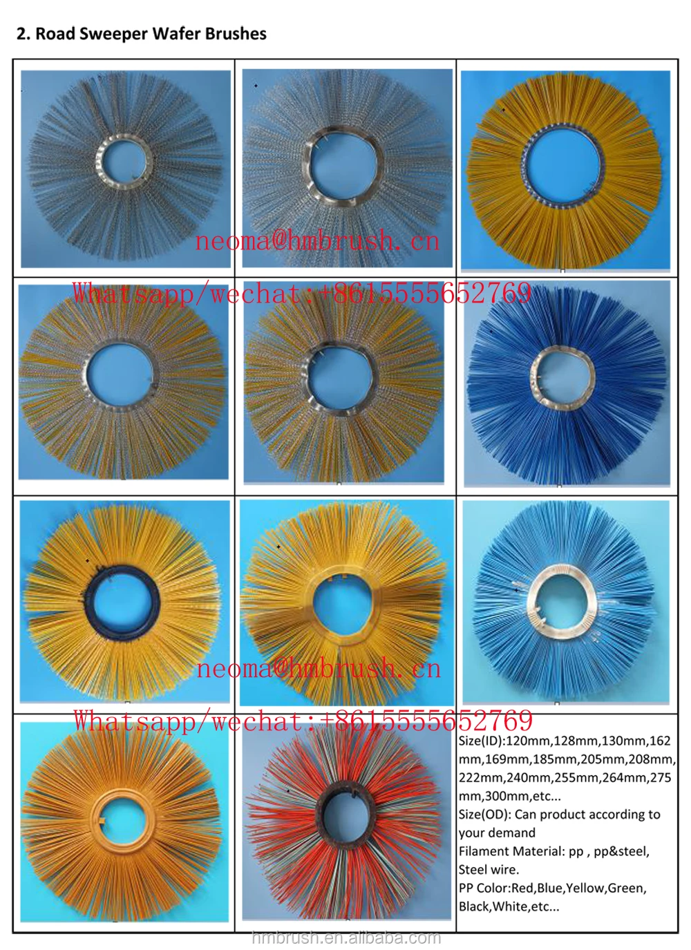 Cat Poly Convoluted Individual Wafer Industrial Sweeper Brush 10" X 32 ...