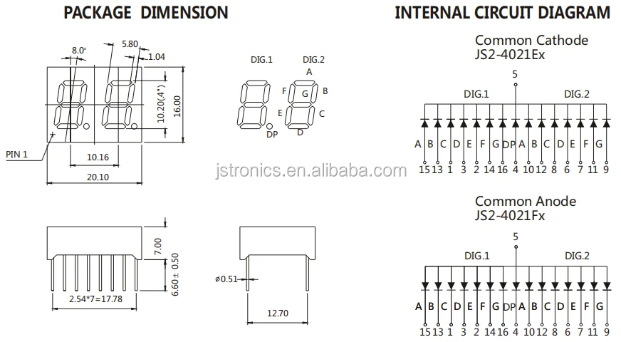 0.4 Inch 2 Digit Red Counter 7 Segment Display for LED Timer