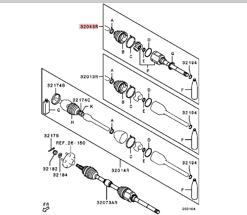 Axle Shaft Inner Joint Kit For Mitsubishi Pajero Sport Pickup L200 Kb4t ...