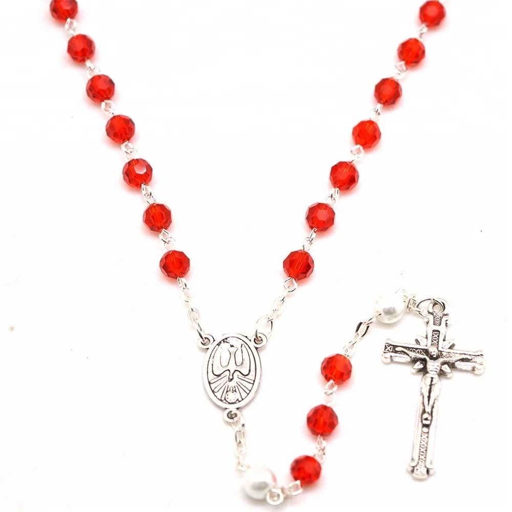Shop Our Factory Price Catholic Red Crystal Bead Rosary