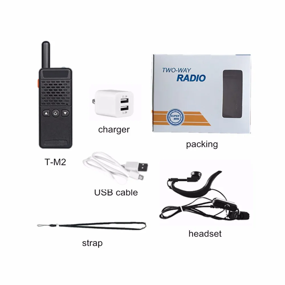 2W Durable UHF Mini Two Way Radio Pocket Size, Kids Walkie Talkie T-M3 ...