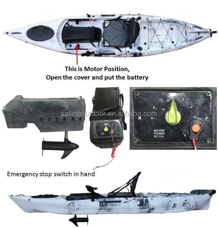 New Design Kayak With Electric Trolling Motor for Fishing - Single ...