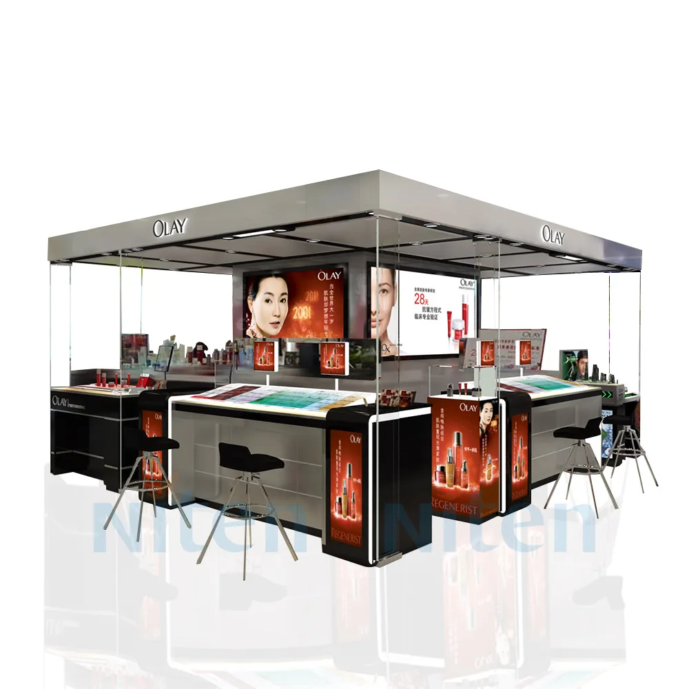 Cosmetic Island Display Showcase - Modern & Versatile Design