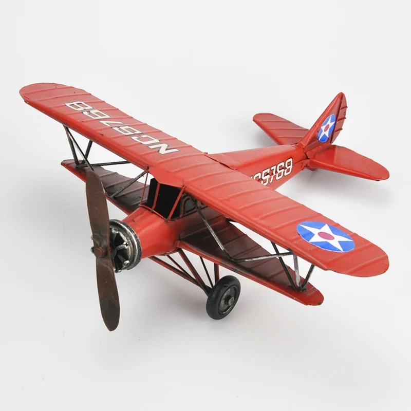 Hot Selling Red Aircraft Metal Crafts Plane Antique Decorative Metal ...