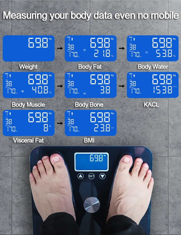 Digital Ito Platform Bluetooth Weighing Scale Body Fat Analyzer Smart ...