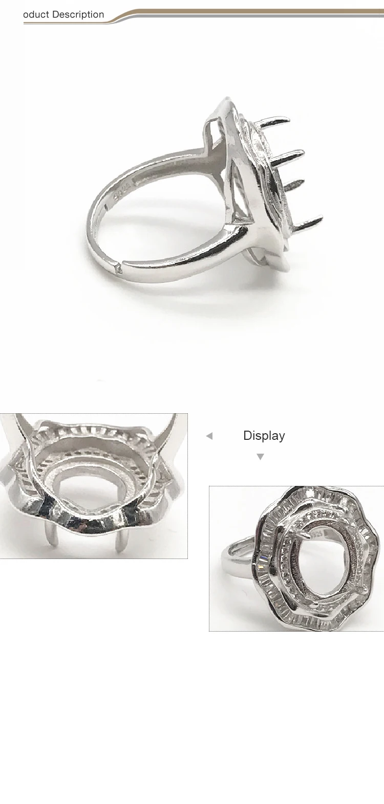 Wholesale 925 Silver Ring Settings Without Stones Ring Pearl Ring ...