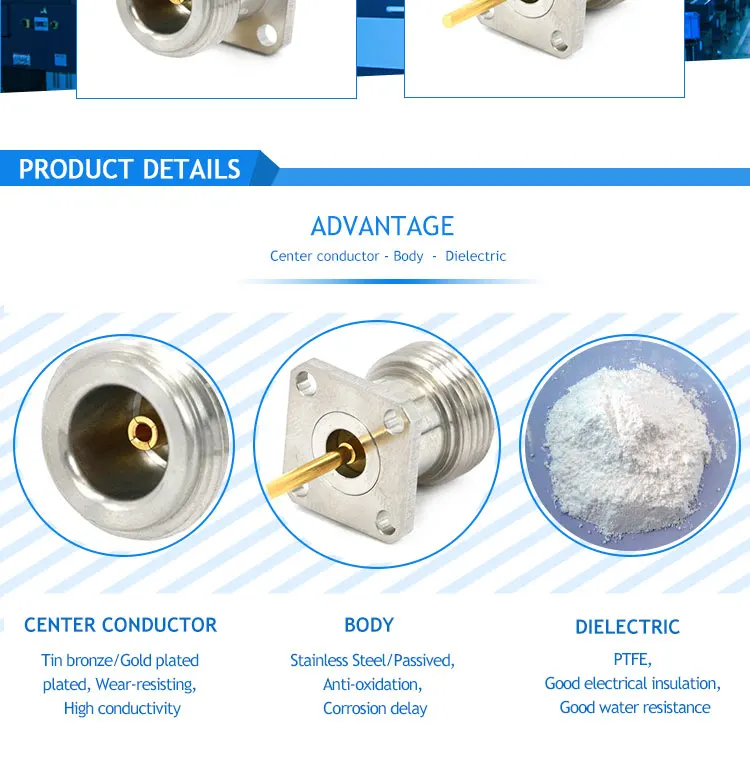 Panel Mount N Type Female Jack Straight Rf Coaxial Connector - Buy ...