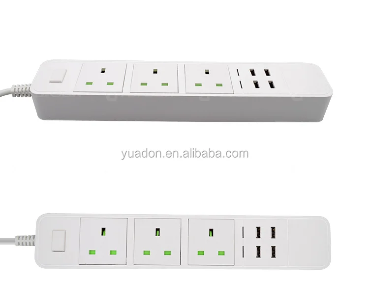 3 Way Ac British Extension Uk Power Strip 4 Usb Platooninsert With Wifi ...