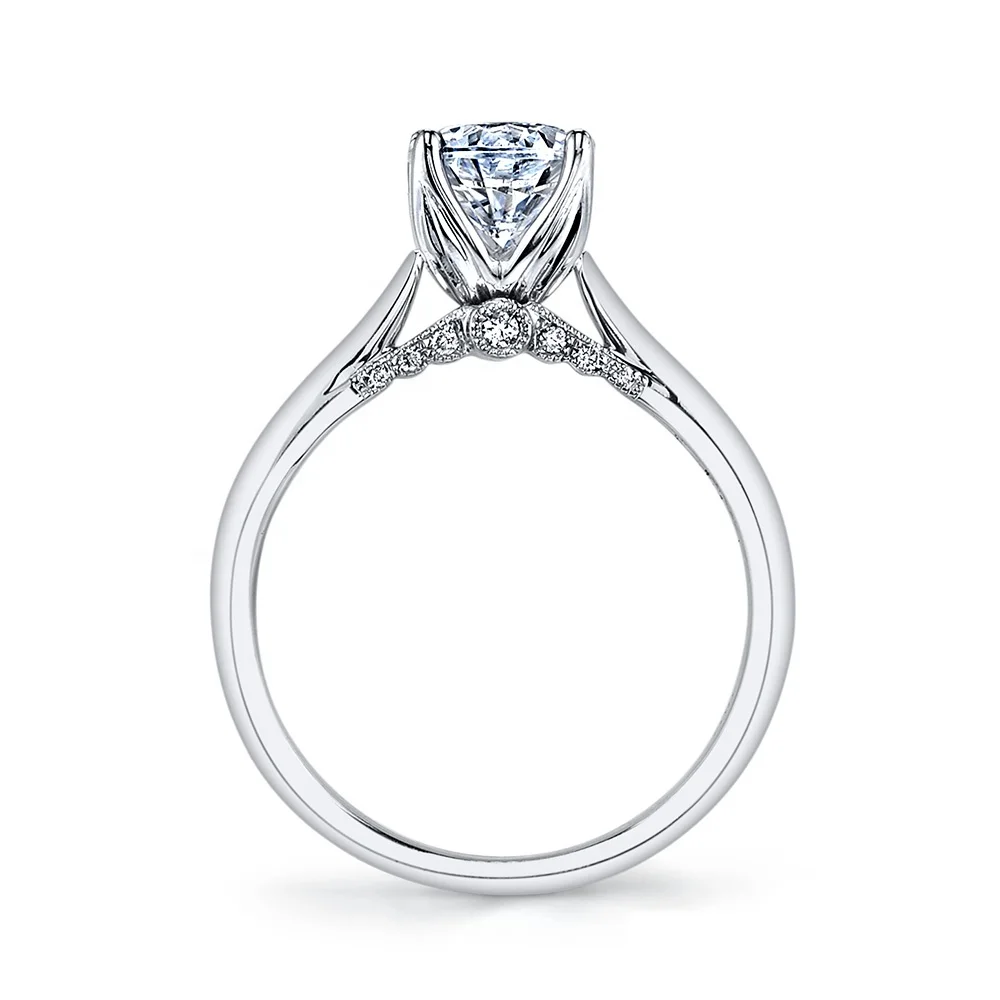 2 Carat Moissanite Diamond Engagement Ring Jewelry 18 Carat White Gold ...