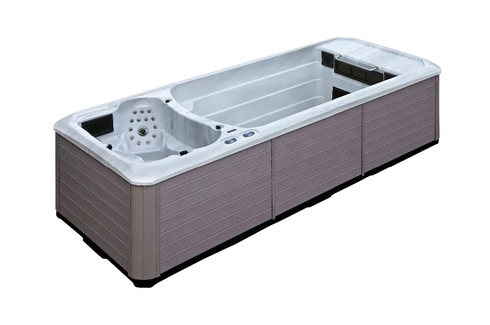 Sunrans Outdoor Freestanding Endless Swimming Spa Pool Hot Tub Combo ...
