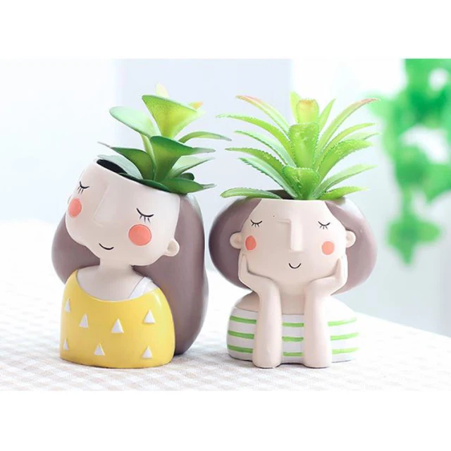 Roogo Cute Little Girl Mini Succulent Plant Pot - Buy Plant Pot,Mini ...