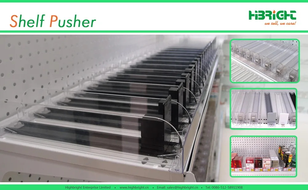 Supermarket Adjustable Clear Plastic Acrylic Shelf Divider And Pusher ...
