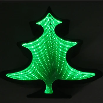 Led Green Christmas Tree Tunnel Infinity Mirror Light For Christmas ...