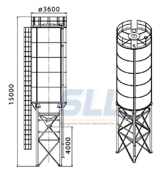 200 Ton Concrete Cement Silo Weight Drawing Cement Silo Parts ...
