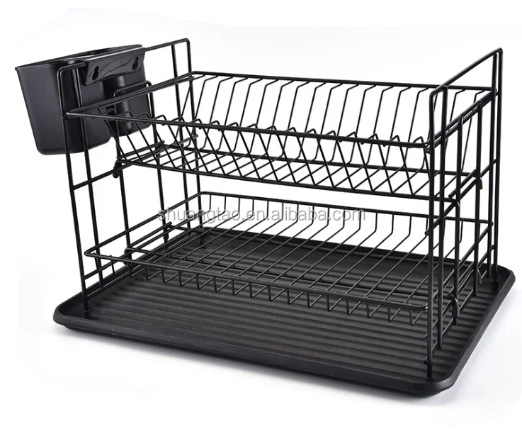 Black Iron Full Dish Set Standing Shelf With Tray Unique Metal Dish ...