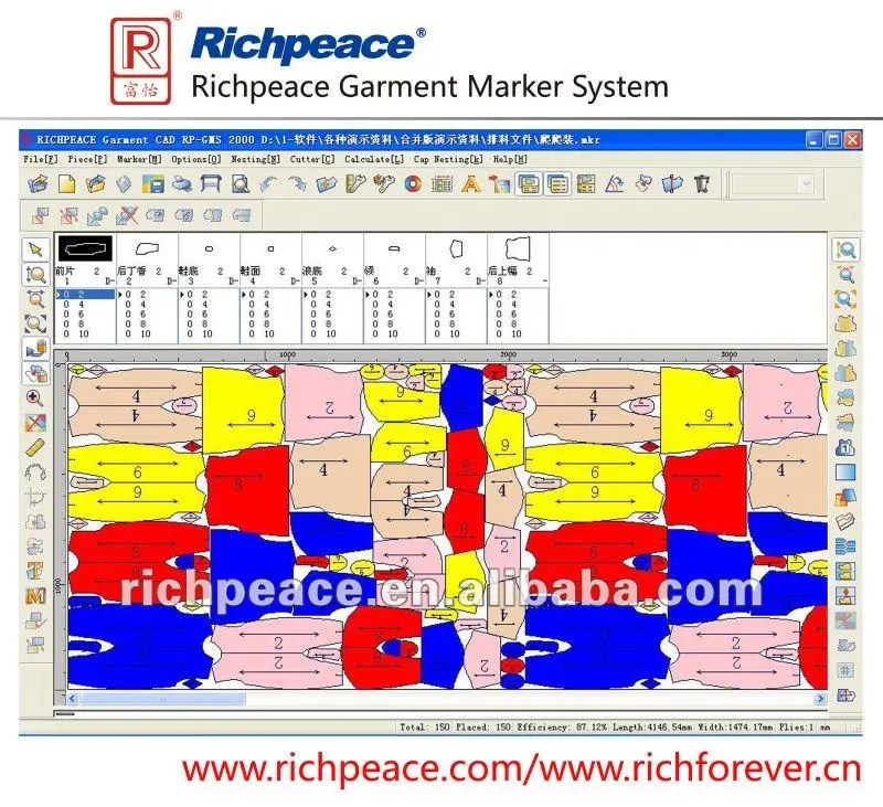Richpeace Garment Cad Making System - Buy Garment Cad Software,Cad Cam ...