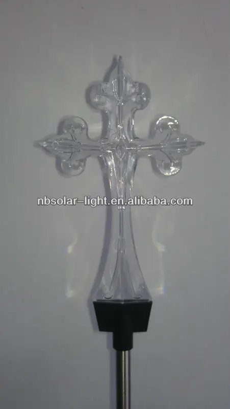 Solar Powered Cross Garden/yard Decor Stake Color Changing Led ...