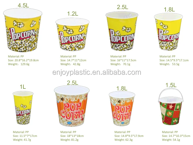 Custom Logo Printed Popcorn Buckets Plastic With Lid - Buy Plastic ...
