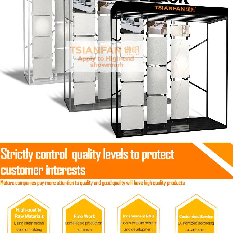 Wholesale Custom Sliding Floor Push Pull Ceramic Tile Display Rack ...