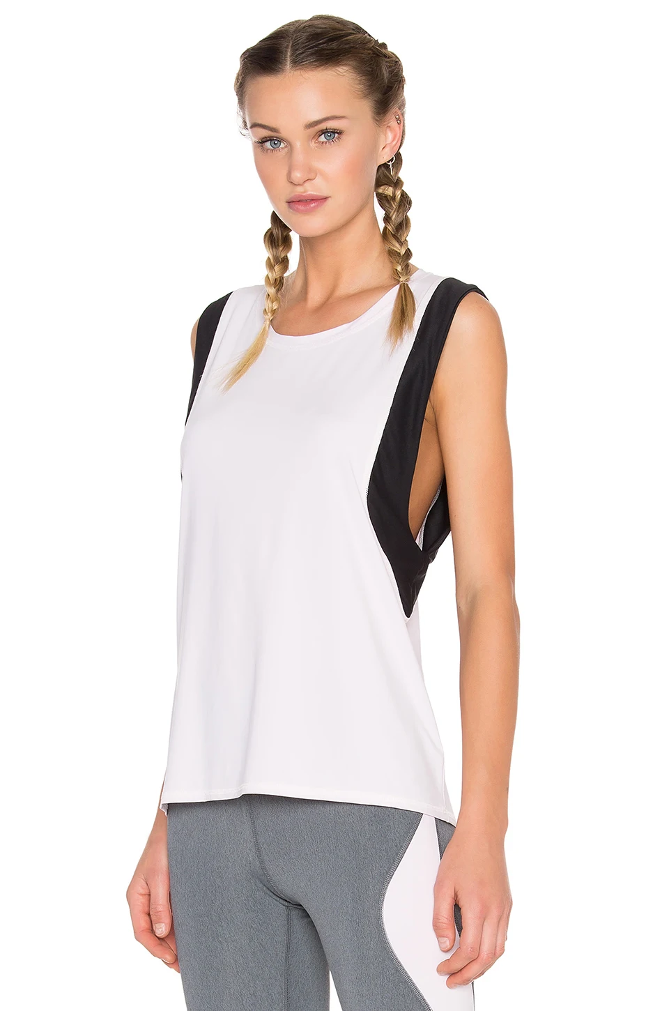 Splicing Cut Off Ladies Fitness Tops,Sports Apparel Wholesale,Yoga Tank ...