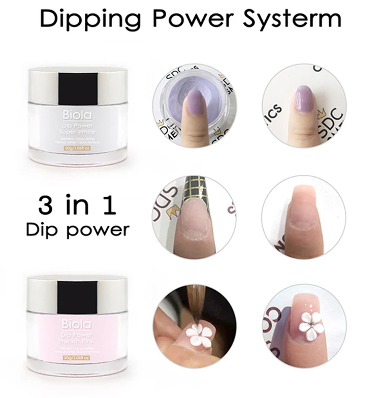 3 In 1 Dipping Powder Nails System Perfect Match Gel Polish And Nail ...
