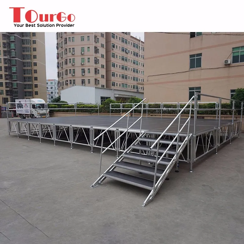 Tourgo Retractable Aluminum Portable Stage Platform For Outdoor Events ...