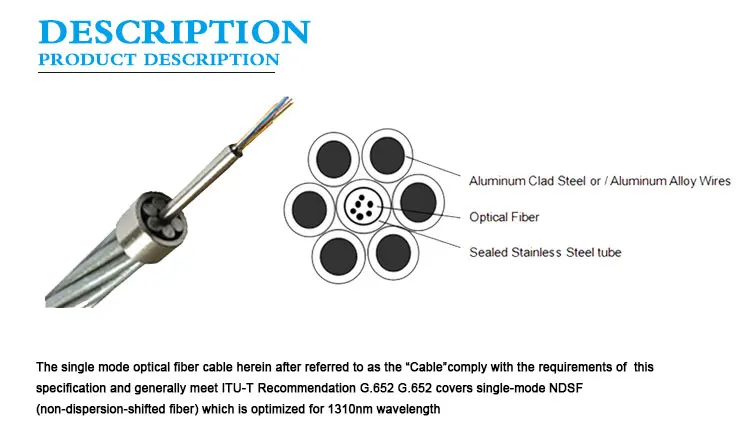 Opgw 6-core Armoured Aerial Fiber Optic Cable - 24f, Oem Support